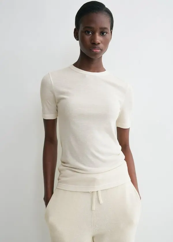 Toteme Classic Rib T-Shirt - Winter White | Editorialist